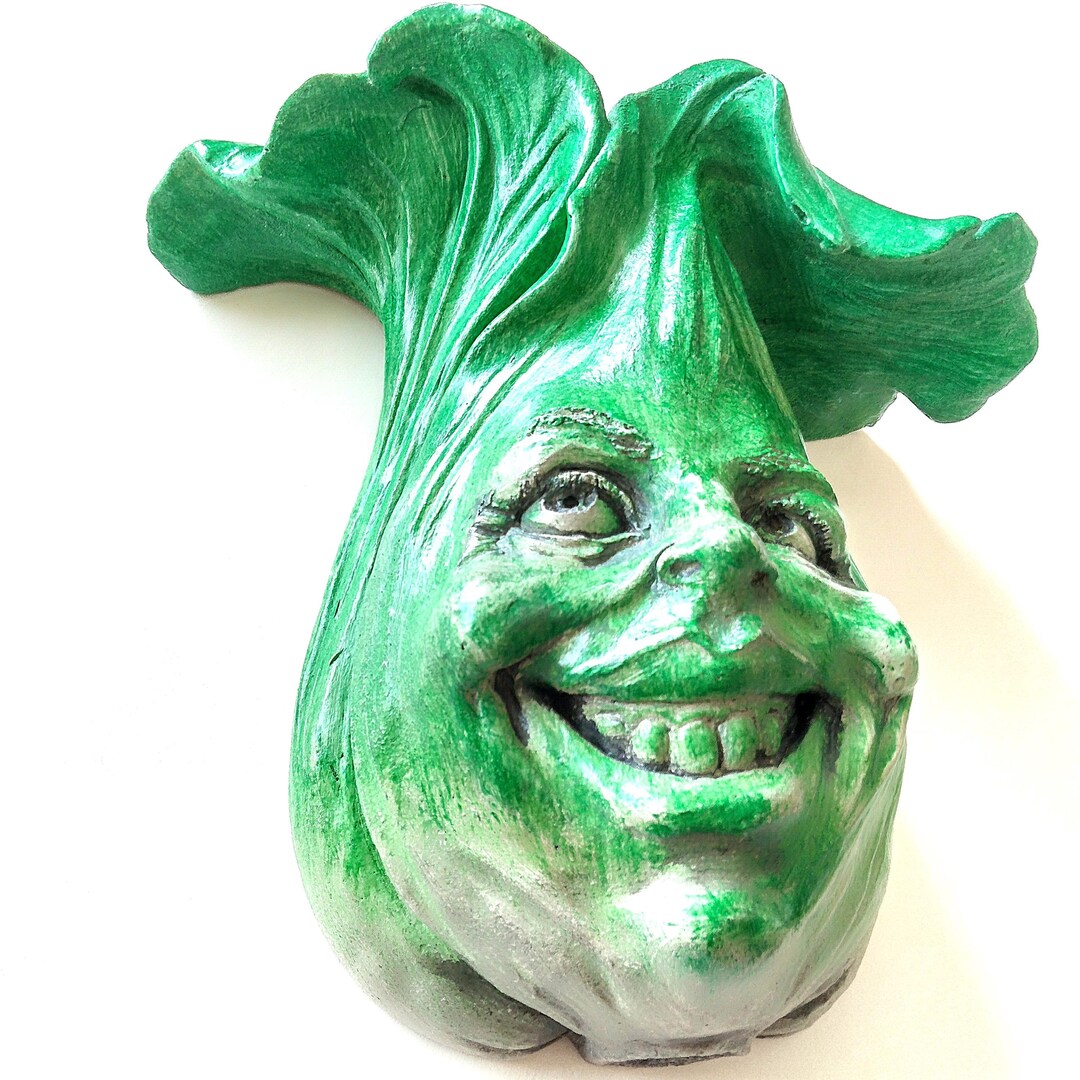 Veggie Face Sculpture for Home Decor, Kitchen, Dining, Garden, Handmade ...
