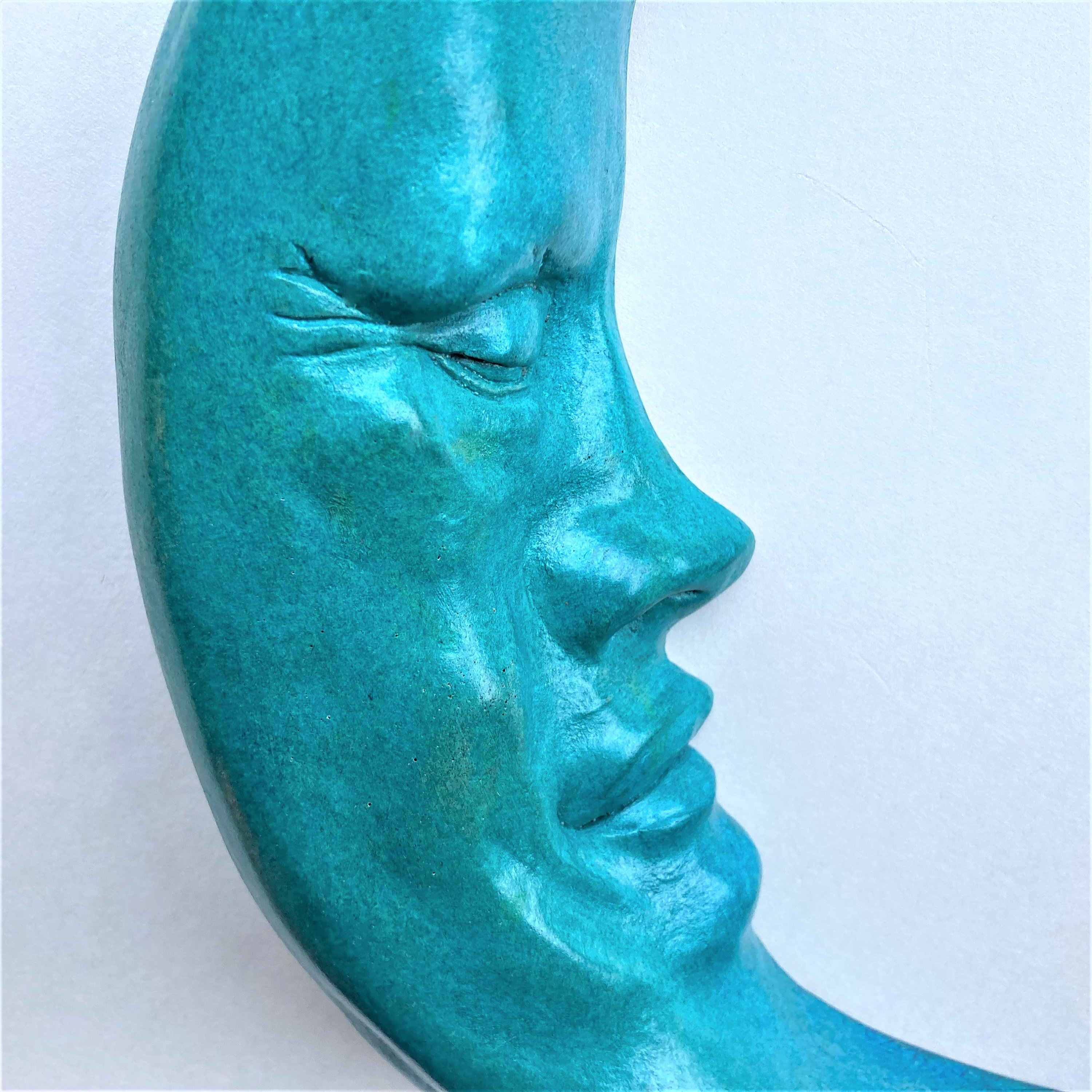 10" Handmade Blue Moon Wall Sculpture, Ready to Hang, Weatherproof ...