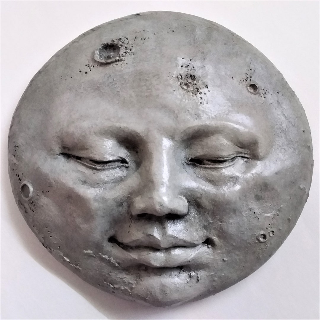 Handmade Full Moon Garden Decor, a Weatherproof Cast Stone Wall ...