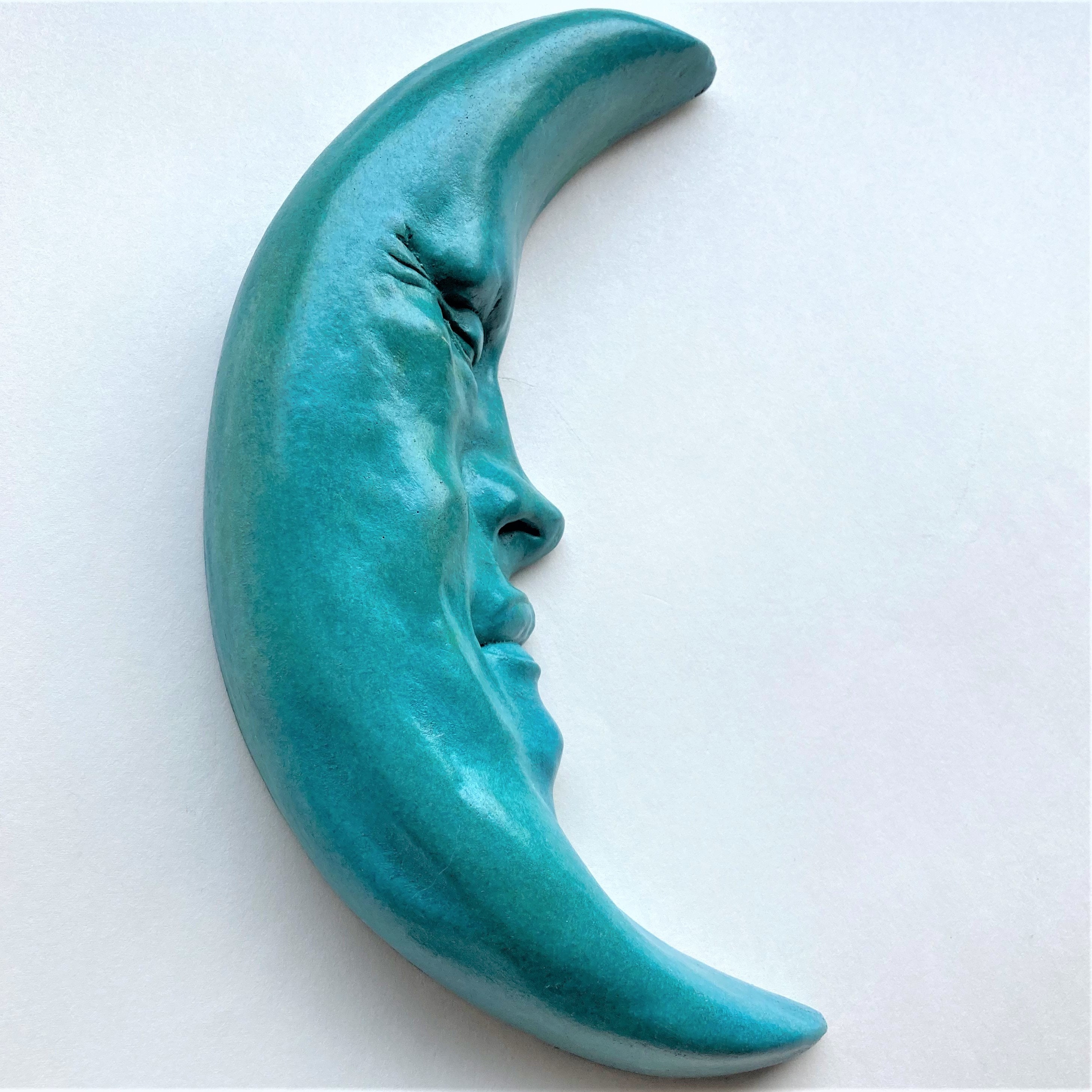 10" Handmade Blue Moon Wall Sculpture, Ready to Hang, Weatherproof ...
