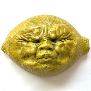 Handmade Original Lemon Face Wall Sculpture, Ready-to-hang Figurine ...