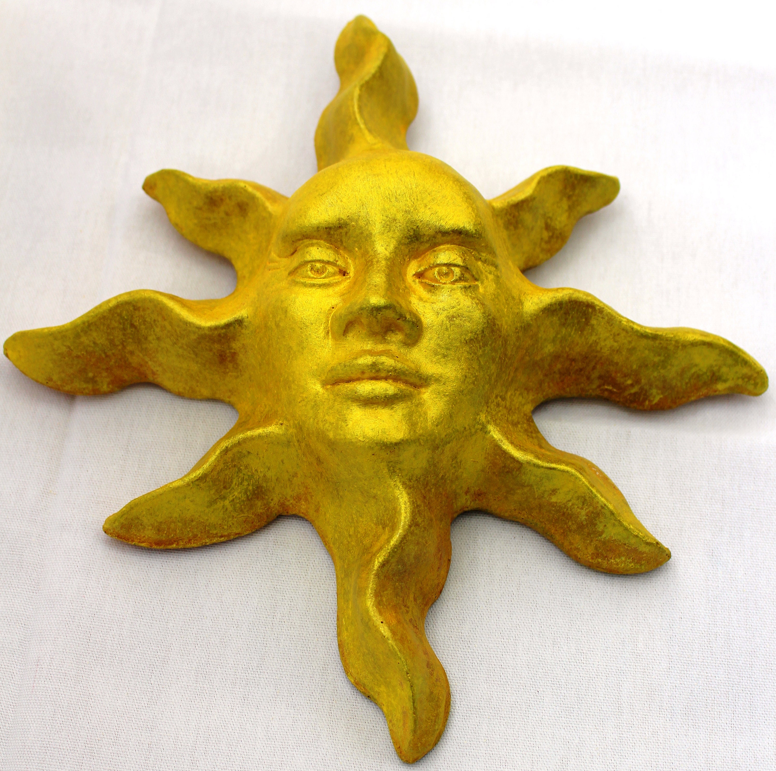 11 Handmade Golden Sun Face Wall Sculpture for Home | Etsy