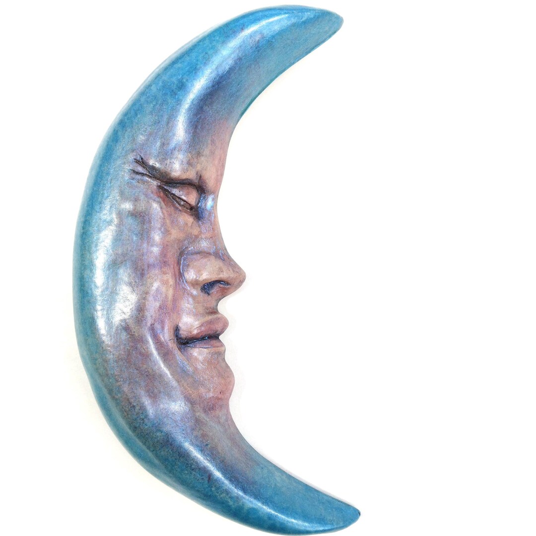 Crescent Moon Sculpture in Cast Stone for Home and Garden, Great Gift ...