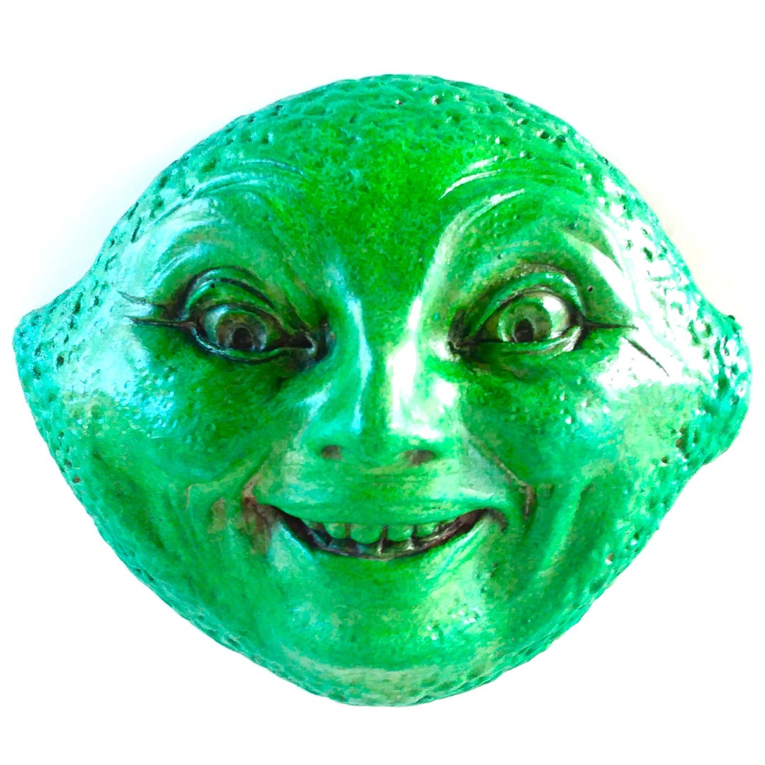 Cute Green Handmade Lime Face Wall Sculpture, a Beautiful Decor Accent ...