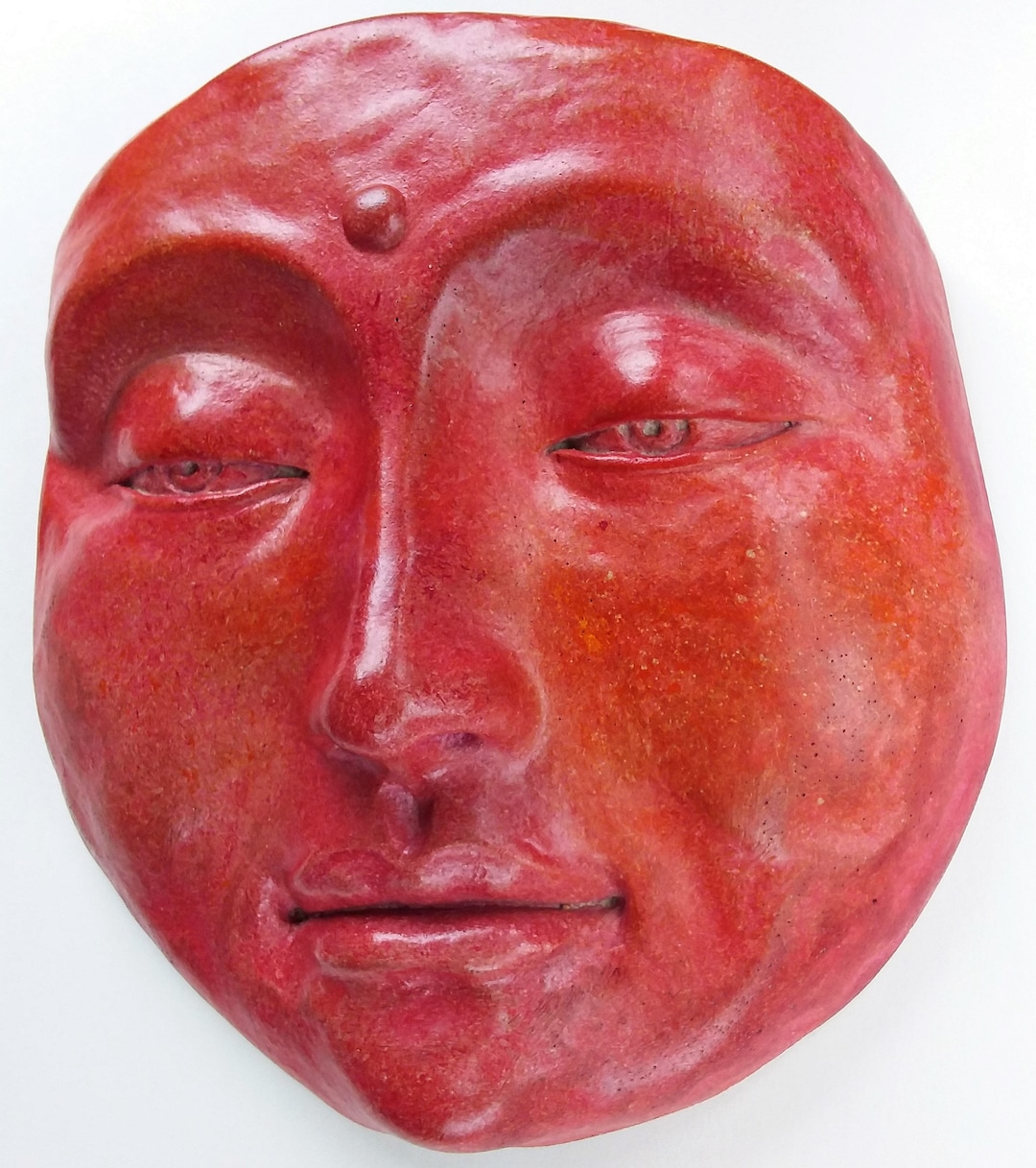Red Buddha Wall Sculpture, Cast Stone Wall Decor by Claybraven - Etsy