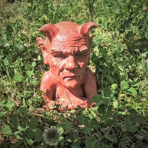 8" Red Devil Statue, a Cute, Thoughtful Indoor-outdoor Folk Art ...