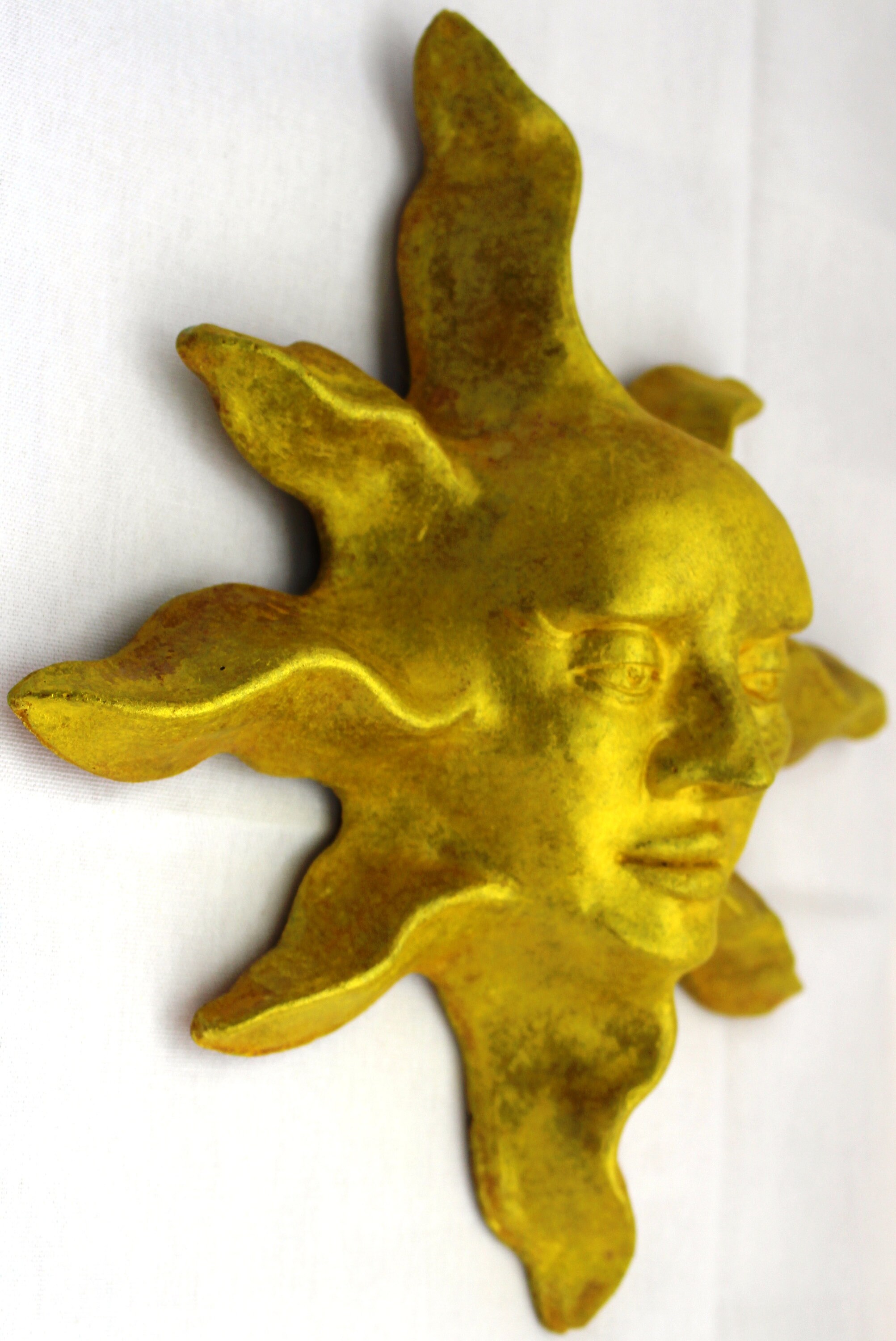 Handmade Golden Sun Face Wall Art Garden Celestial Mask | Etsy