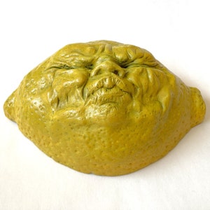 Handmade Original Lemon Face Wall Sculpture, Ready-to-hang Figurine ...