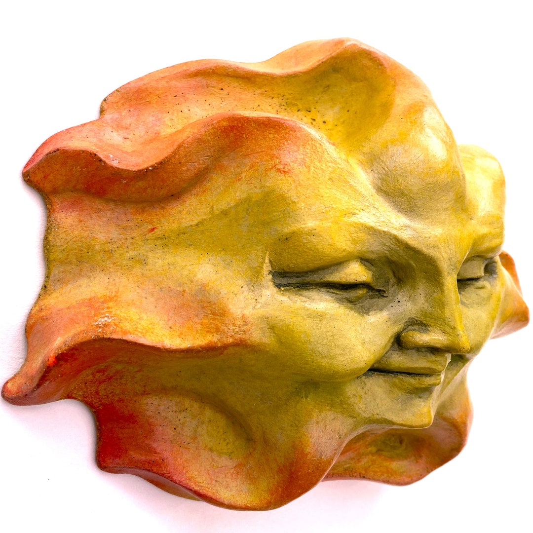 A Handmade Original Yellow Sun Face Wall Sculpture, Beautiful Decor ...