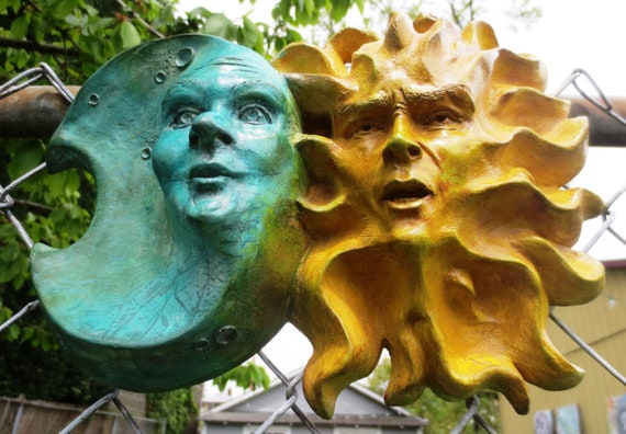 Weatherproof 12 Sun & Moon Garden Wall Art a Hanging | Etsy