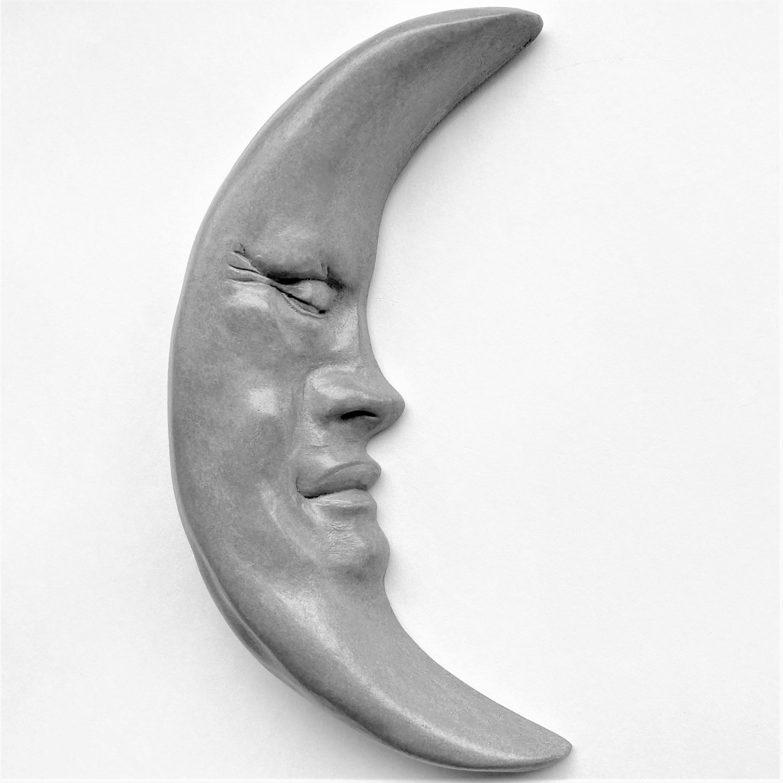 Cast Stone Crescent Moon Sculpture for Home and Garden Great - Etsy