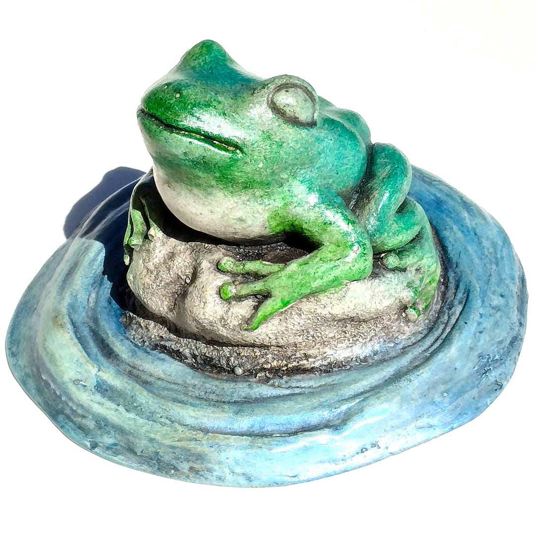 Original Frog Sculpture for Home & Garden, a Collectible Signed Cast ...