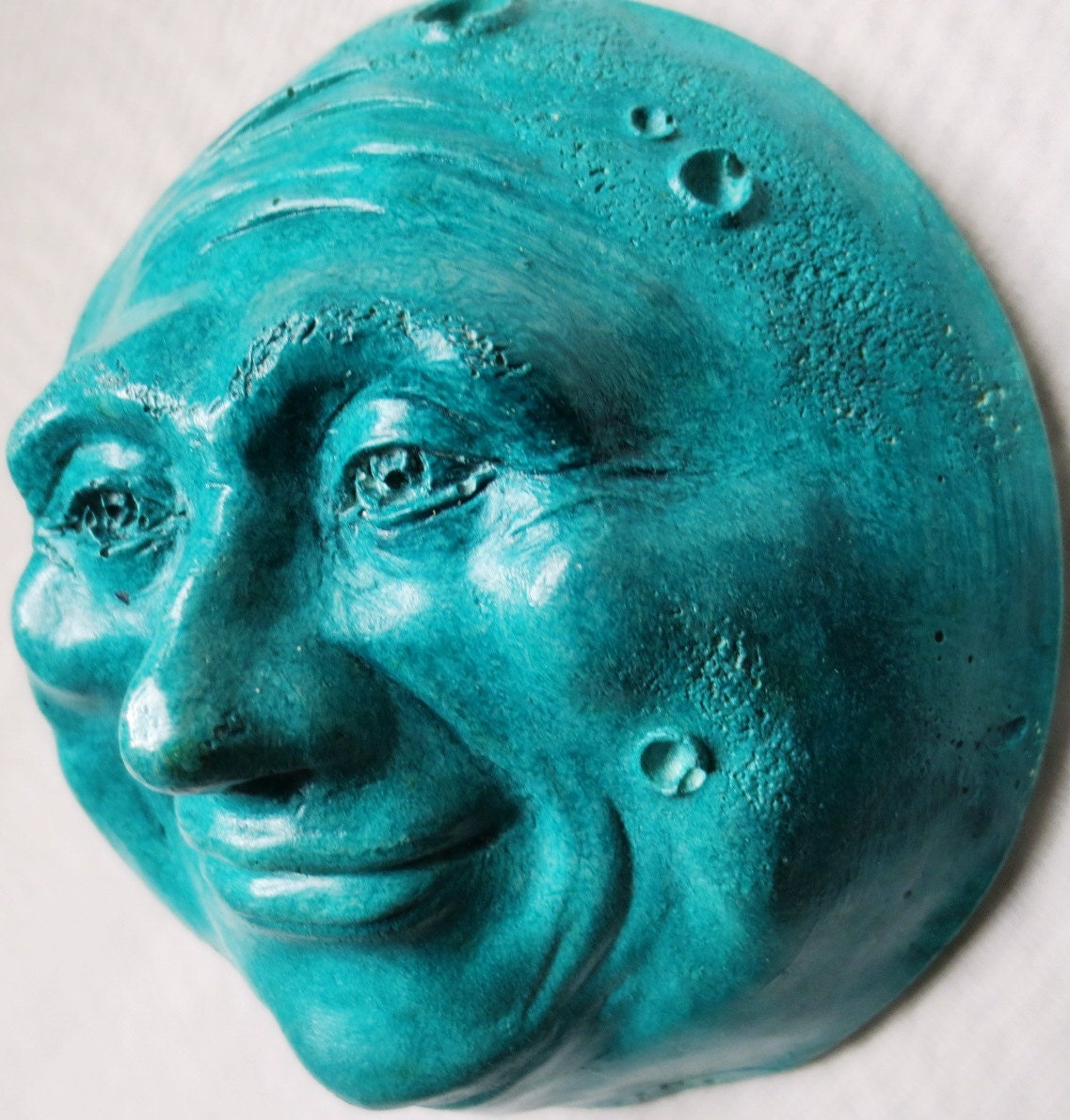 Turquoise Full Moon Sculpture for Home and Garden by - Etsy