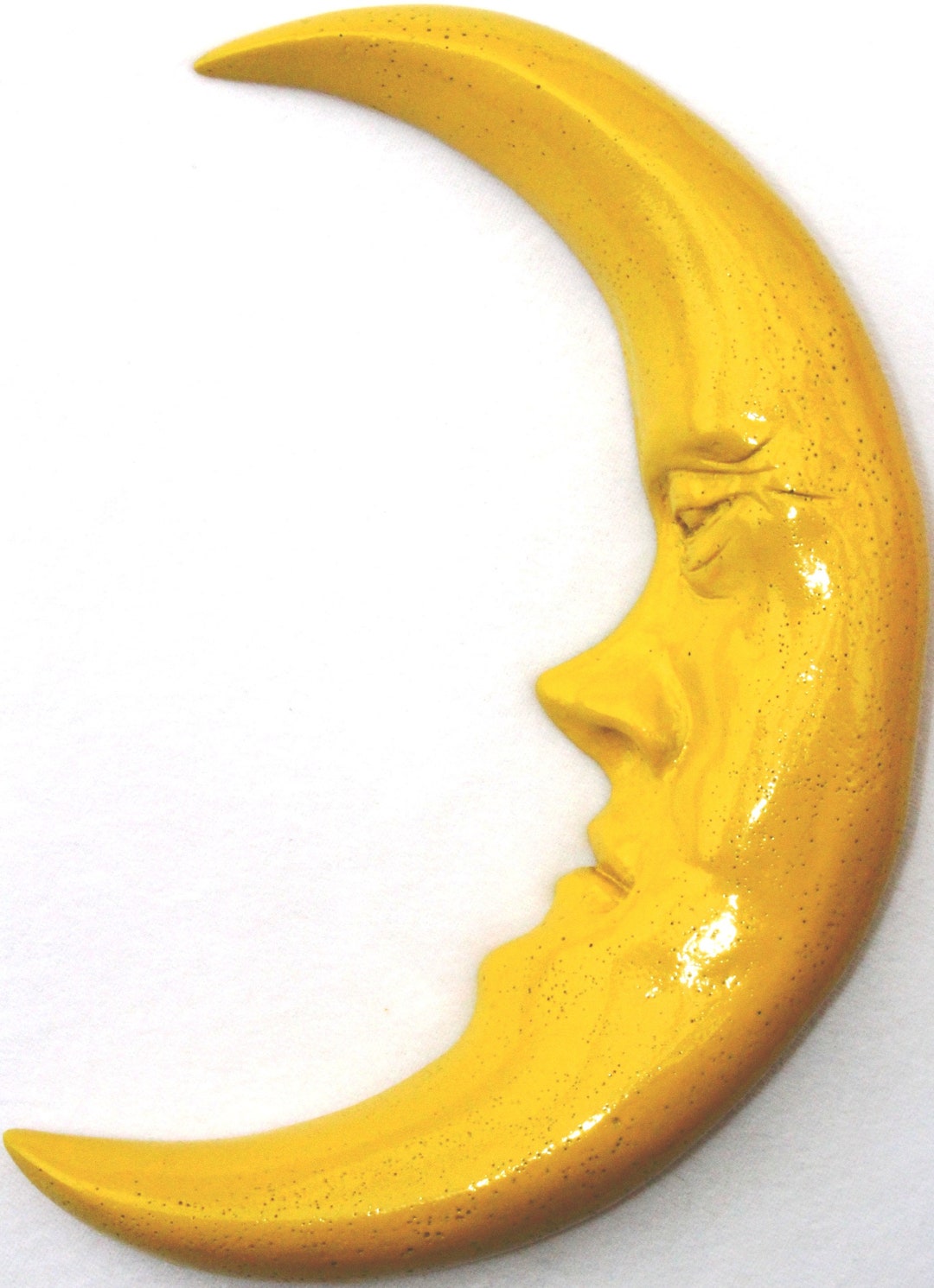 Collectible Yellow Crescent Moon a Handmade Enameled Wall - Etsy
