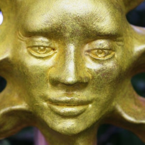 Handmade Gold Sun Face Garden Art Sculpture for Home Yard | Etsy