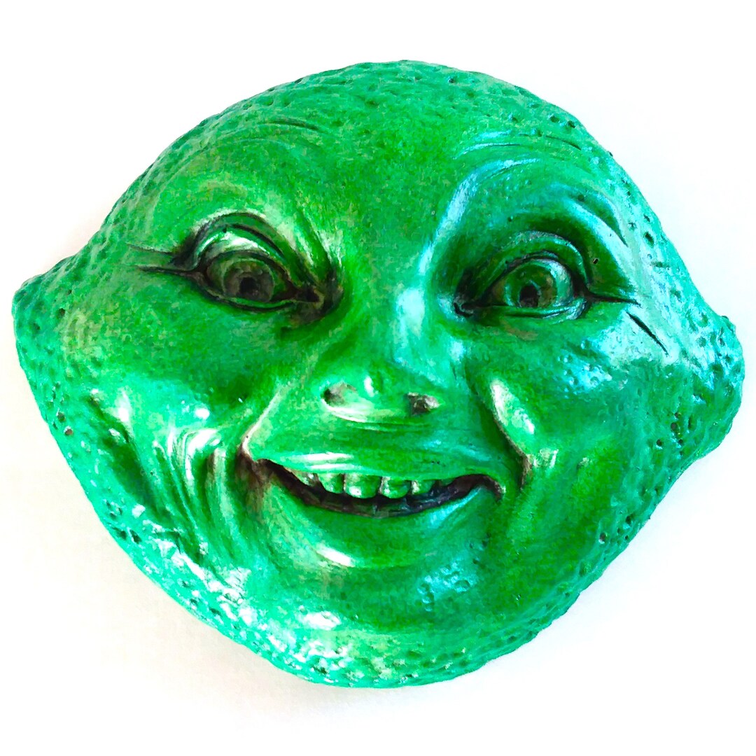 Classic Green Lime Face Handmade Wall Sculpture, an Original Home Decor ...