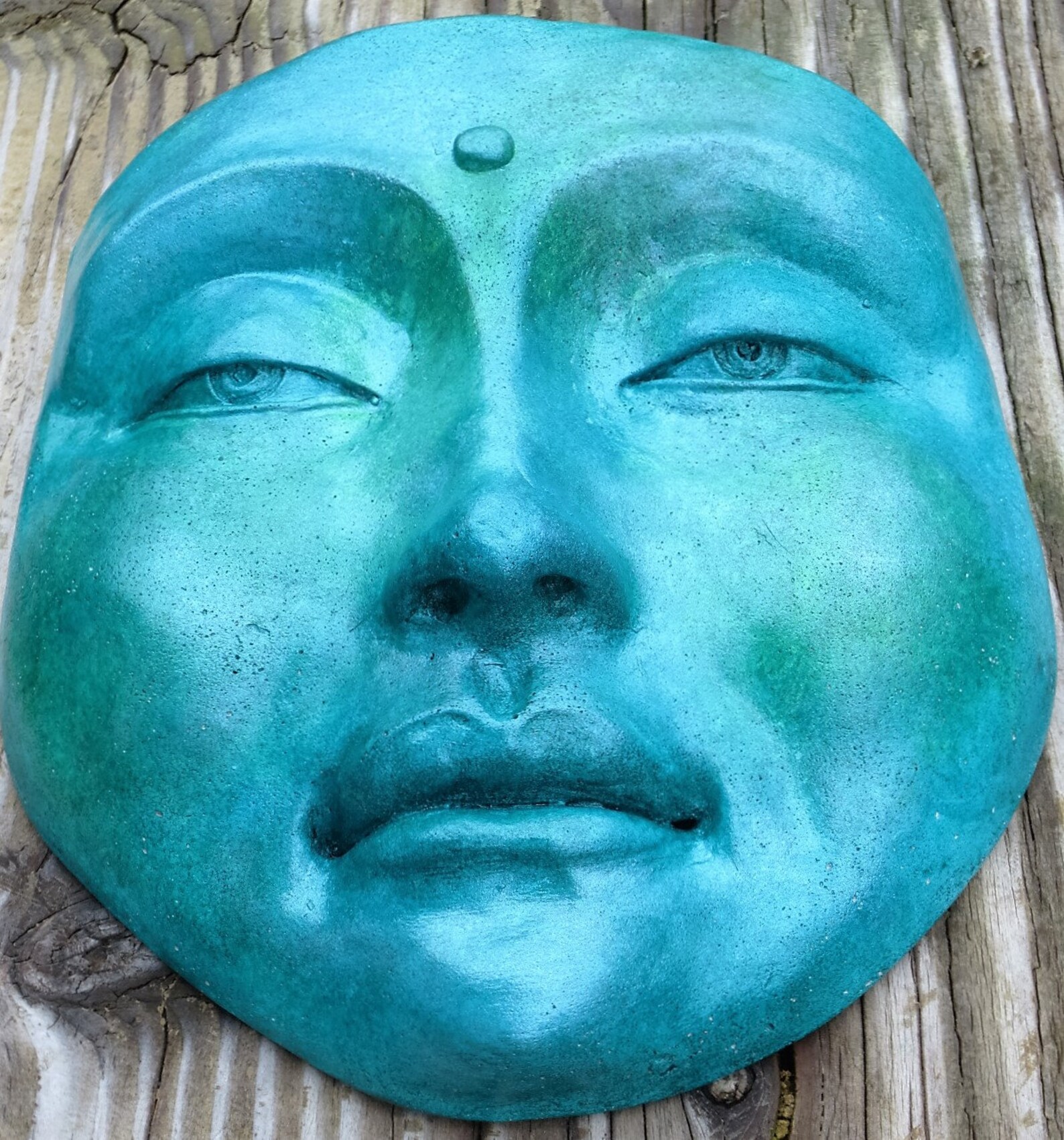 Handmade Blue Zen Buddha Mask Healing Wall Sculpture Real - Etsy