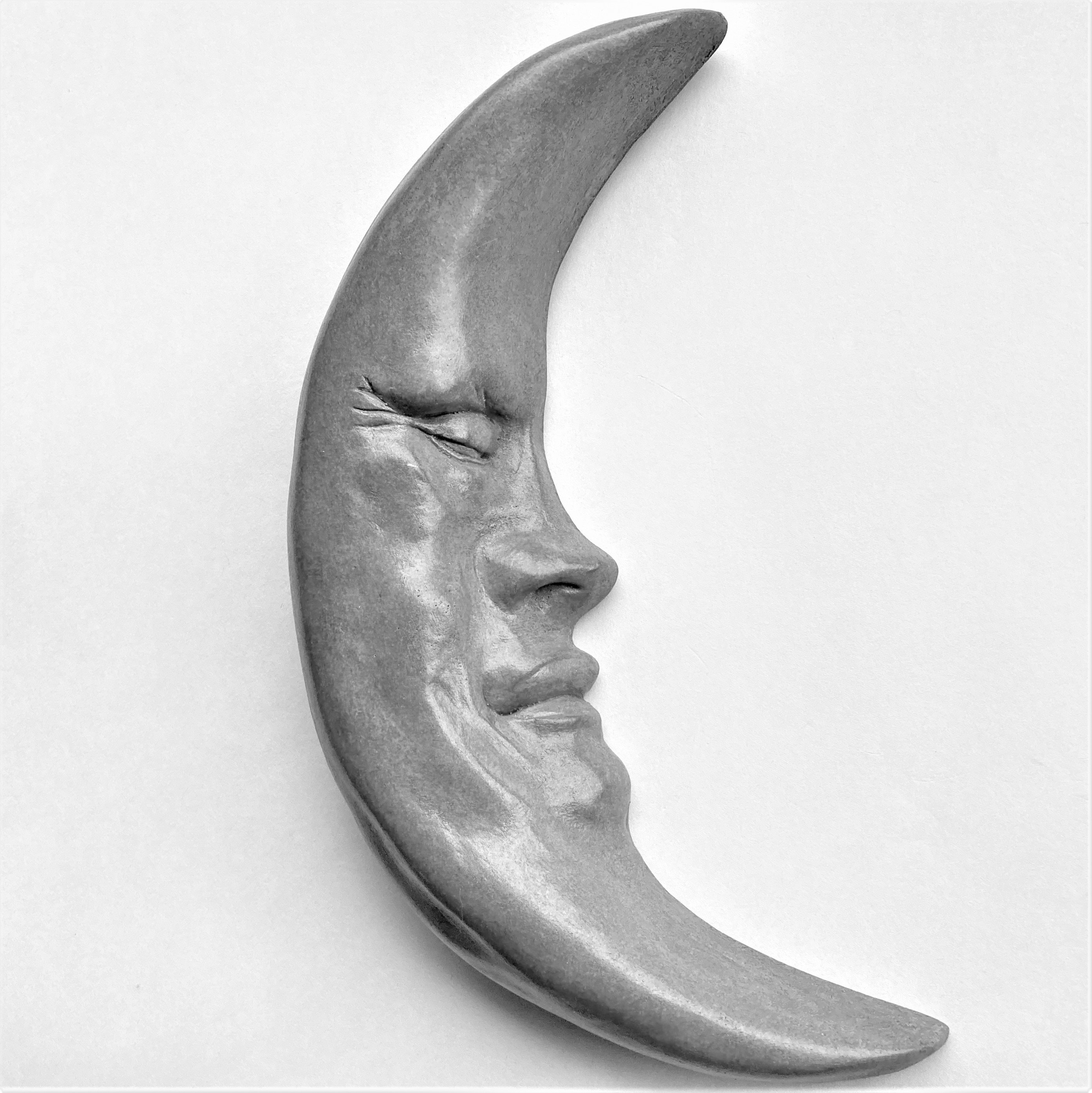 Cast Stone Crescent Moon Sculpture for Home and Garden Great | Etsy