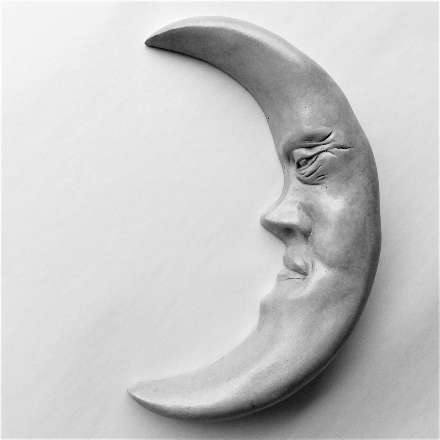 My Handmade Crescent Moon Sculpture in Cast Stone Gift Idea | Etsy