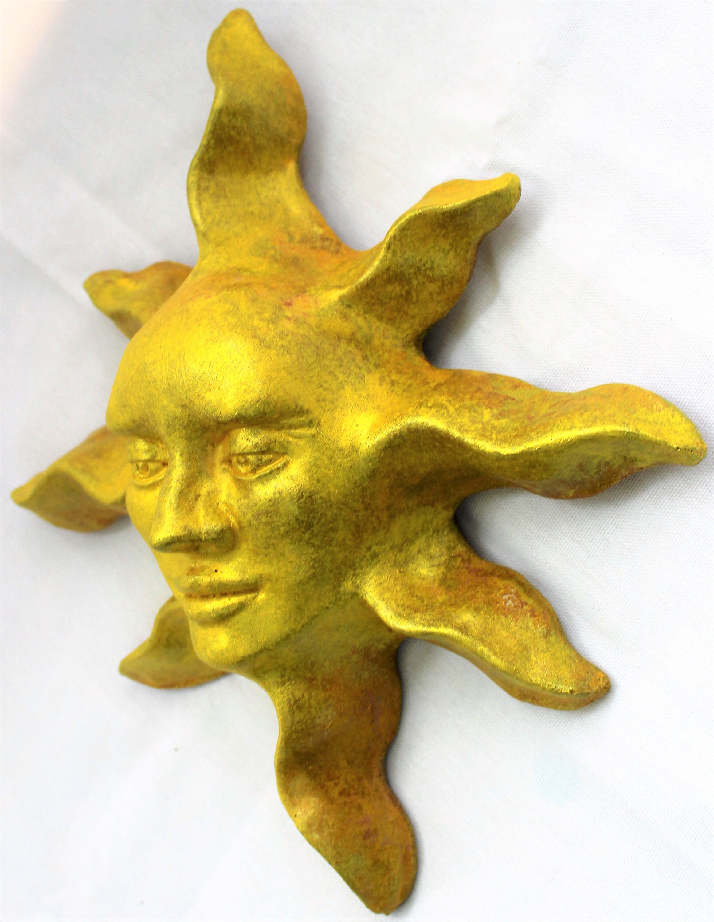11 Handmade Golden Sun Face Wall Sculpture for Home | Etsy