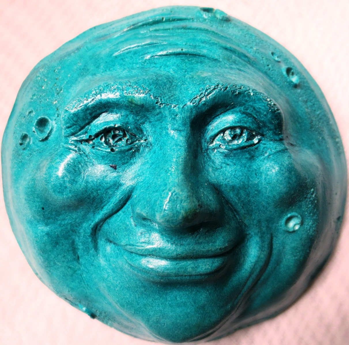 Turquoise Full Moon Sculpture for Home and Garden by - Etsy