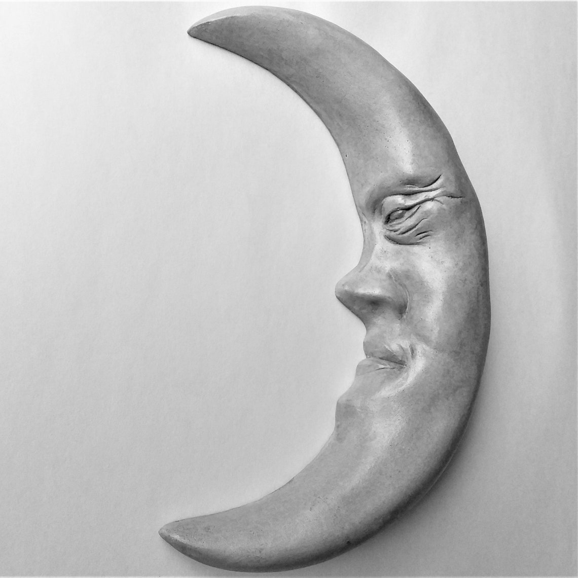 My Handmade Crescent Moon Sculpture in Cast Stone Gift Idea | Etsy
