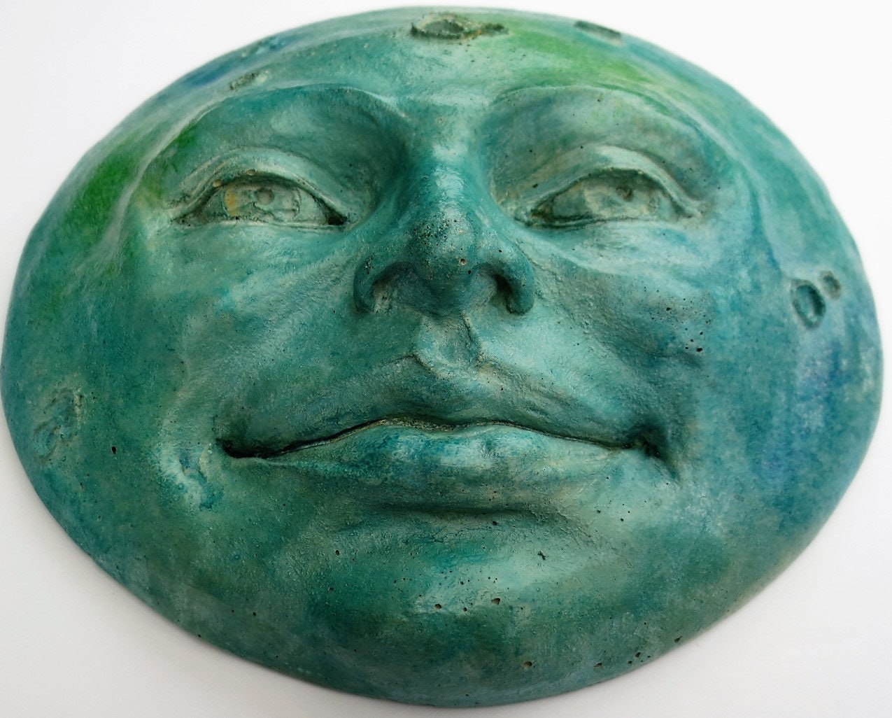 Handmade 8 Turquoise Moon Face Wall Sculpture | Etsy