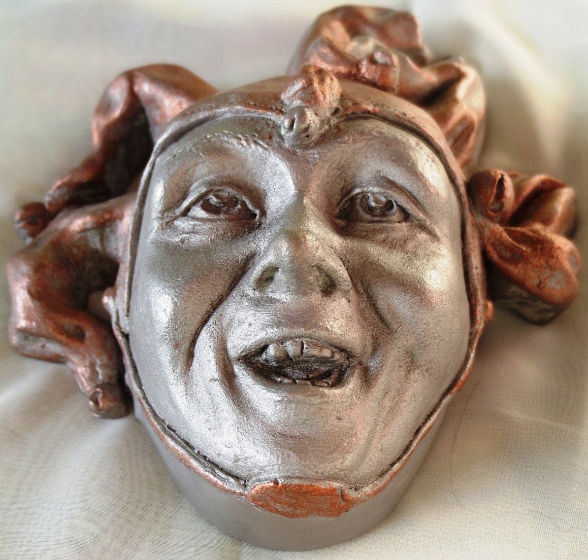 Metallic Jester a Cast Stone Wall Sculpture by Claybraven | Etsy