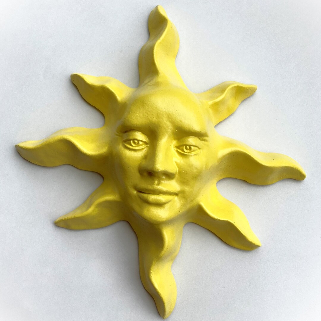 Weatherproof 11 Sun Face, a Unique Wall Sculpture for Garden, Patio ...