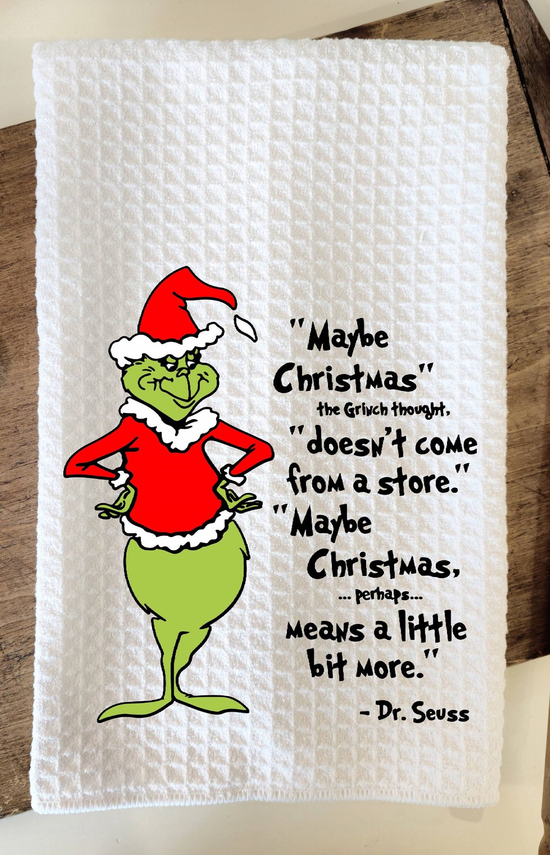 Fun Grinch Kitchen Towel, FAST SHIPPING - Etsy