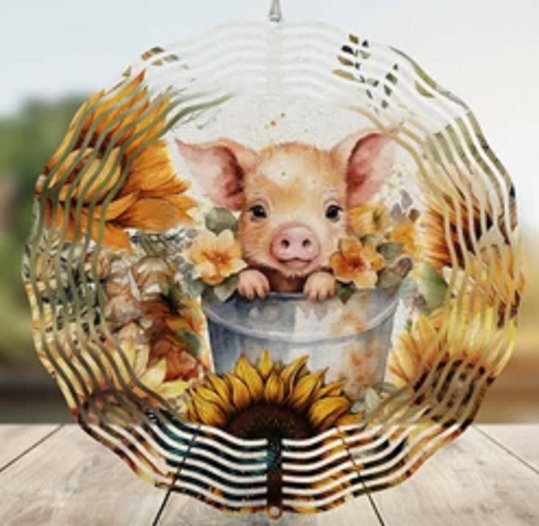 Cute Piglet 10" Wind Spinners, Item #SP121, Optional Spiral Tail ...
