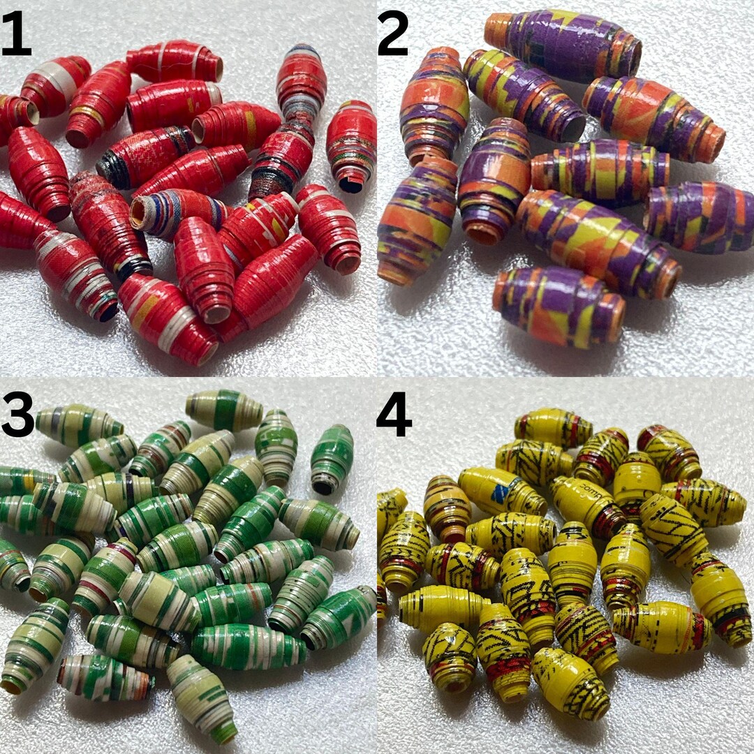 Unique Paper Beads for Jewelry and Bracelets. One of a Kind Handmade ...