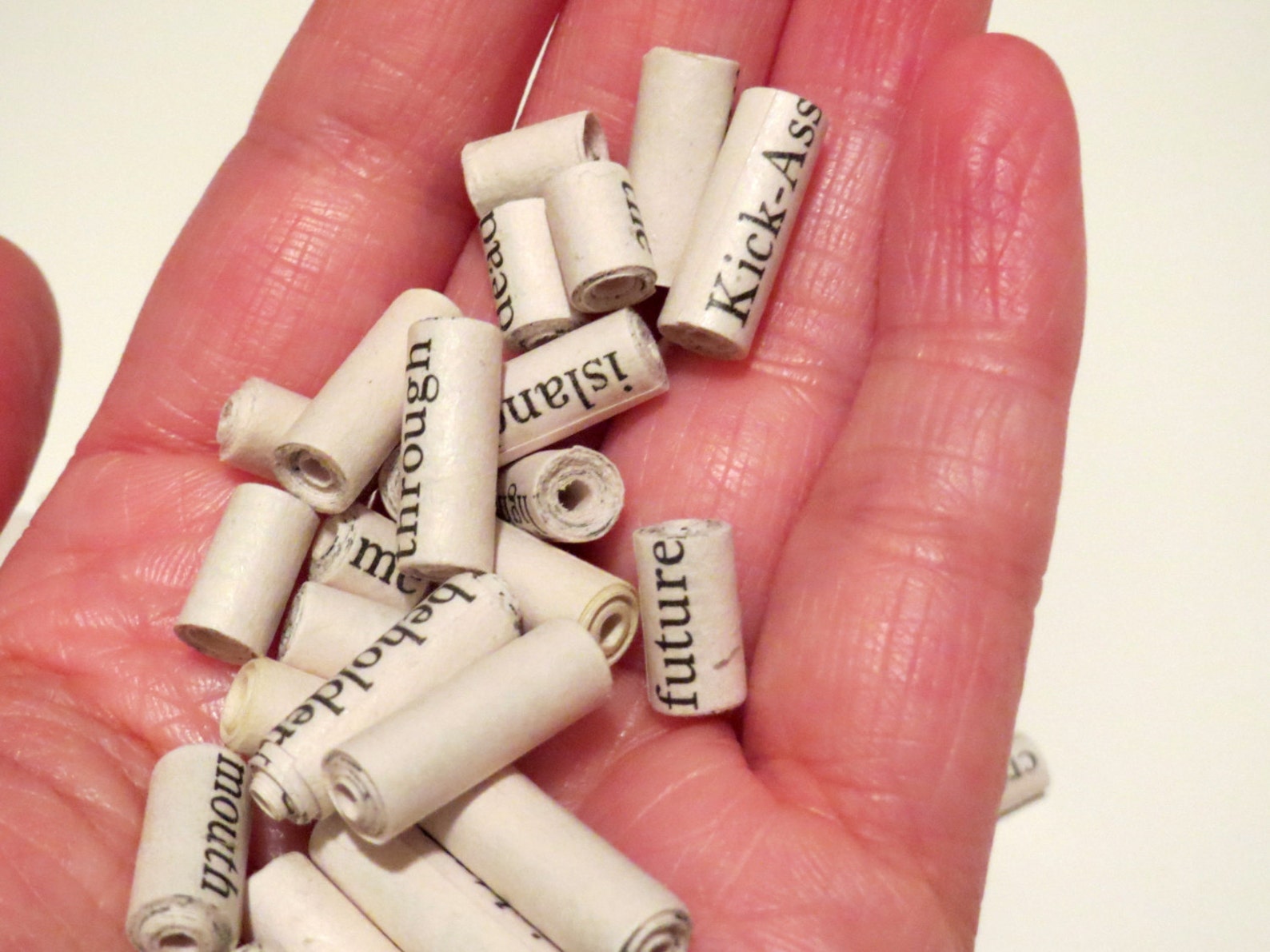 20 Count Word Beads. Paper Words, Beads With Words. Random Word Tube ...