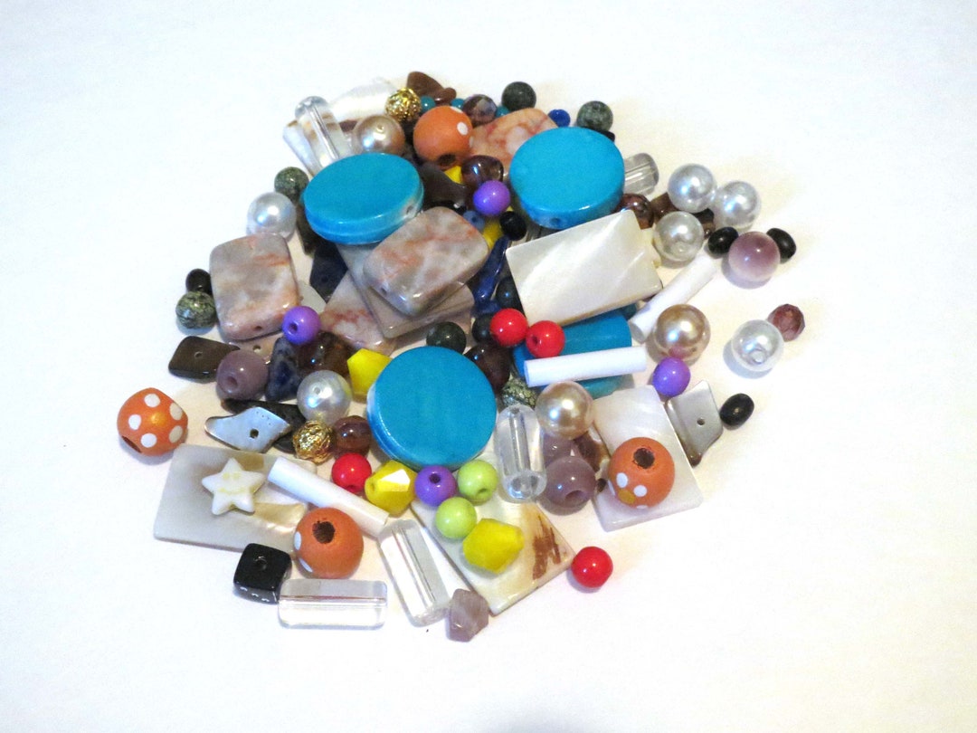 100+ Bead Grab Bag Assorted Bead Mix. Bead Destash, Assorted Sized ...