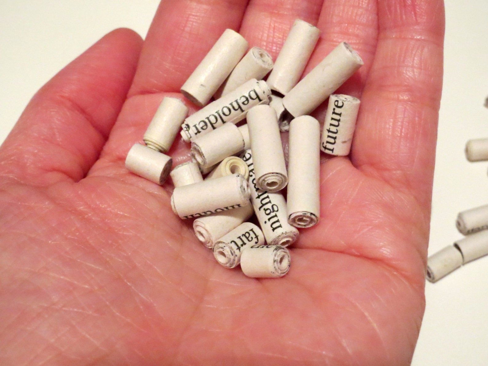 20 Count Word Beads. Paper Words, Beads With Words. Random Word Tube ...