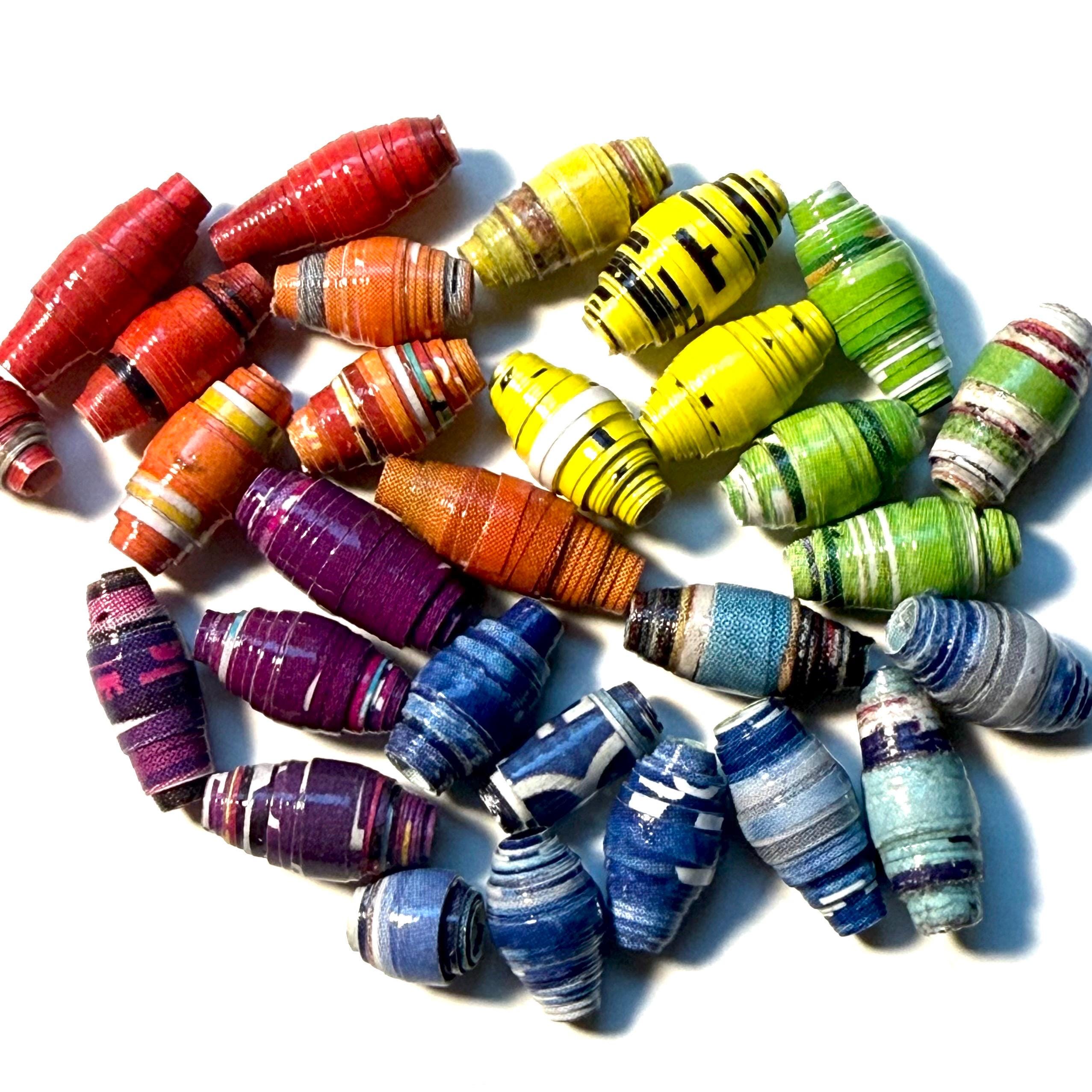 Unique Paper Beads for Jewelry and Bracelets. One of a Kind Handmade ...