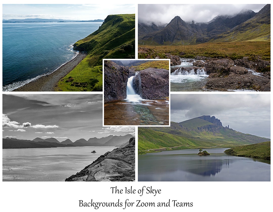 Isle of Skye, Scotland, Virtual Meeting Backgrounds Bundle. 5 Digital ...