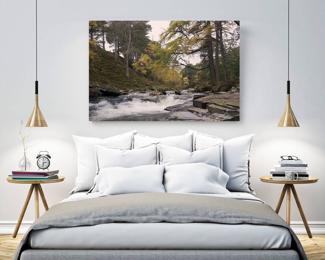 Autumn River Decor Fine Art Photography Waterfall Decor - Etsy