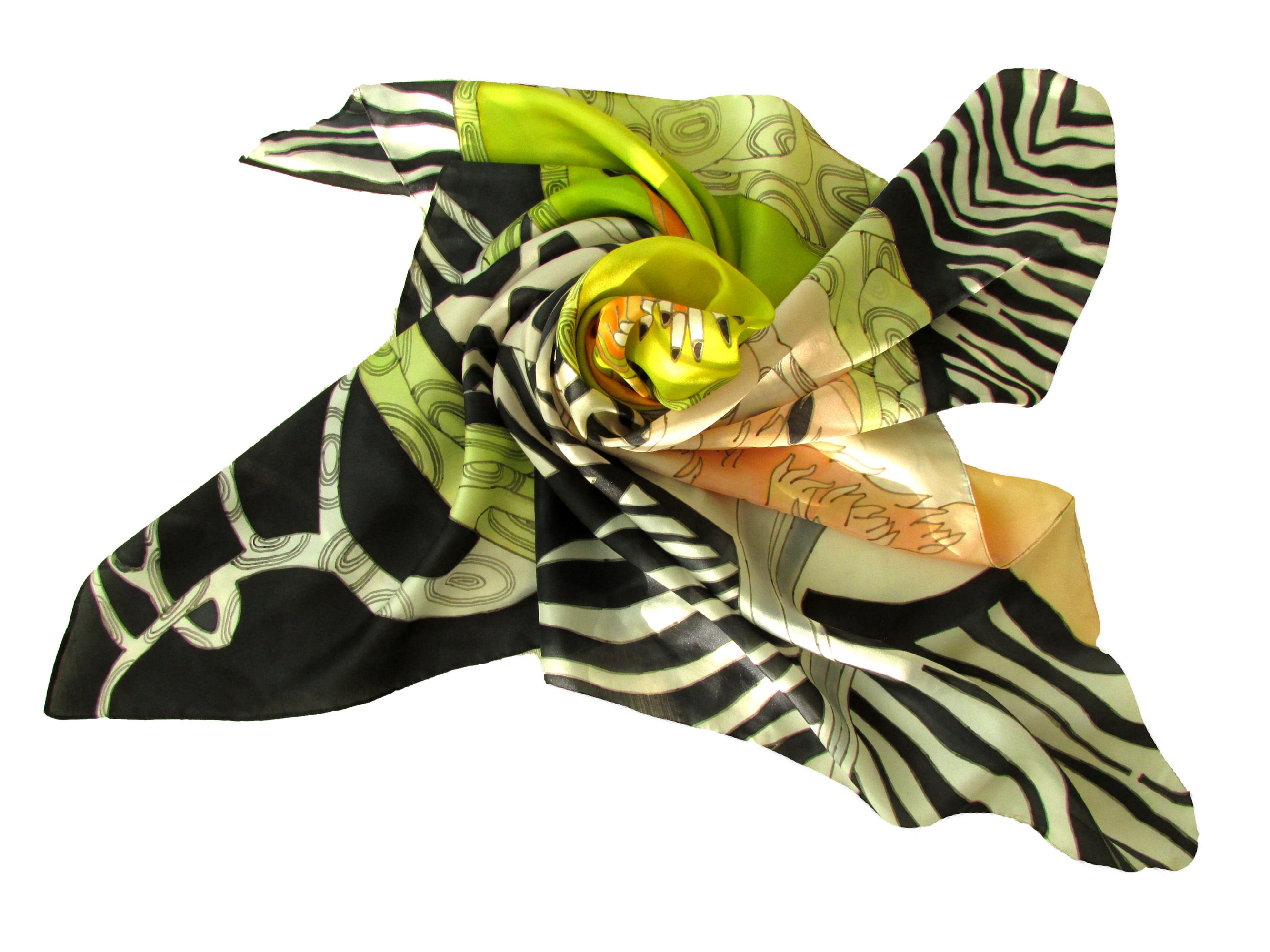 Large Square Scarf Hand Painted Silk Scarf Women Hoopoes and - Etsy