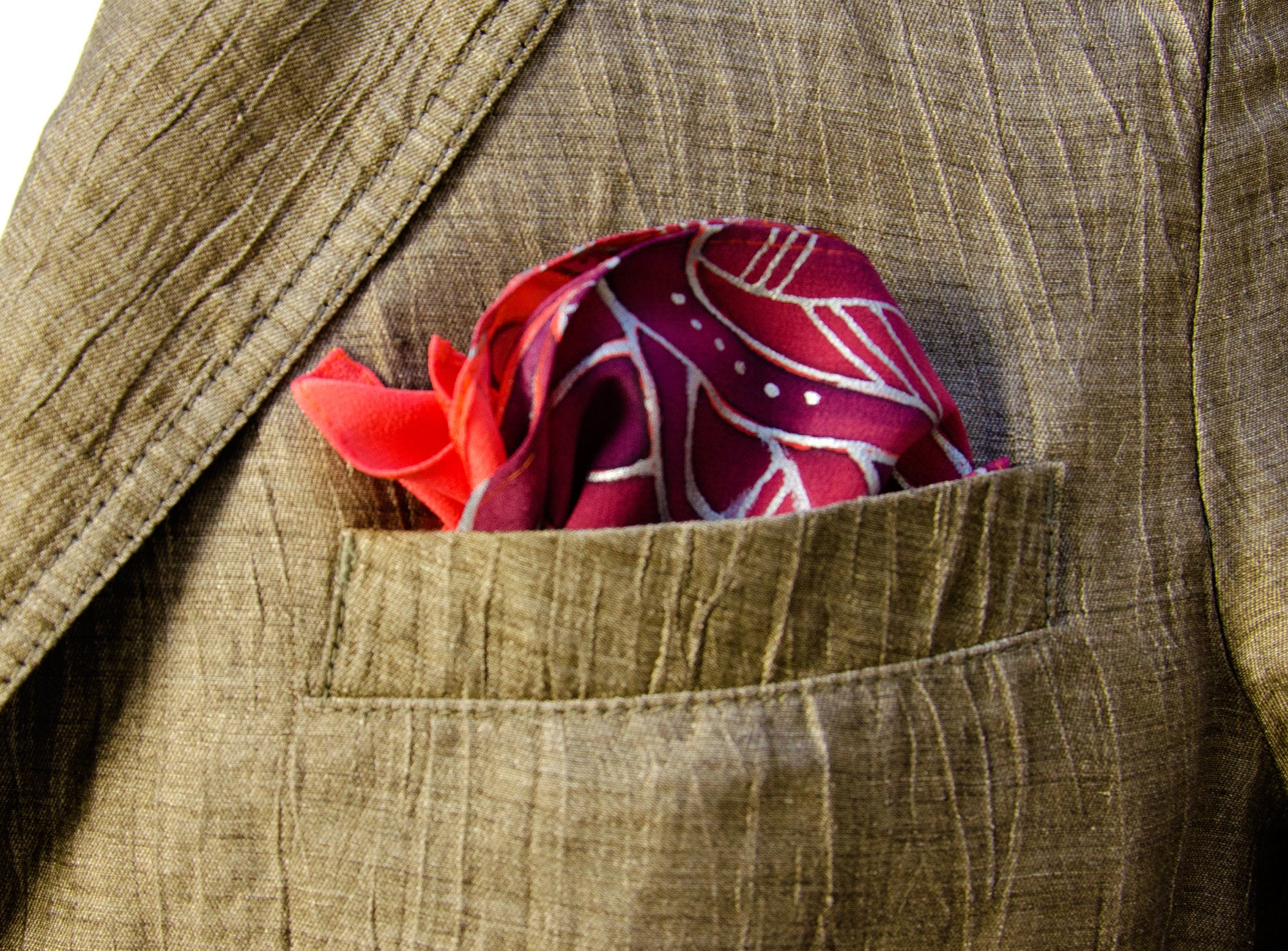 Silk Pocket Square Mens Handkerchief Hand Painted - Etsy