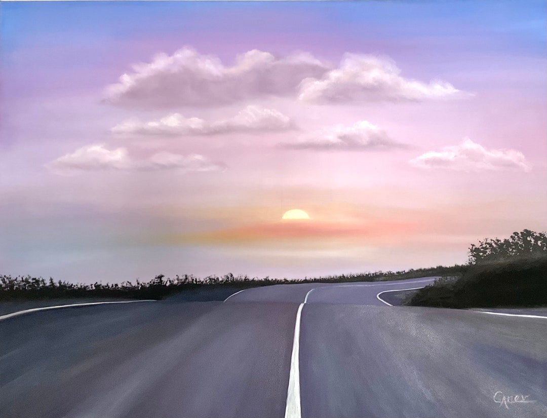 Oil Painting on Canvas - EVENING DRIVE - Original Artwork Wall Art - Etsy
