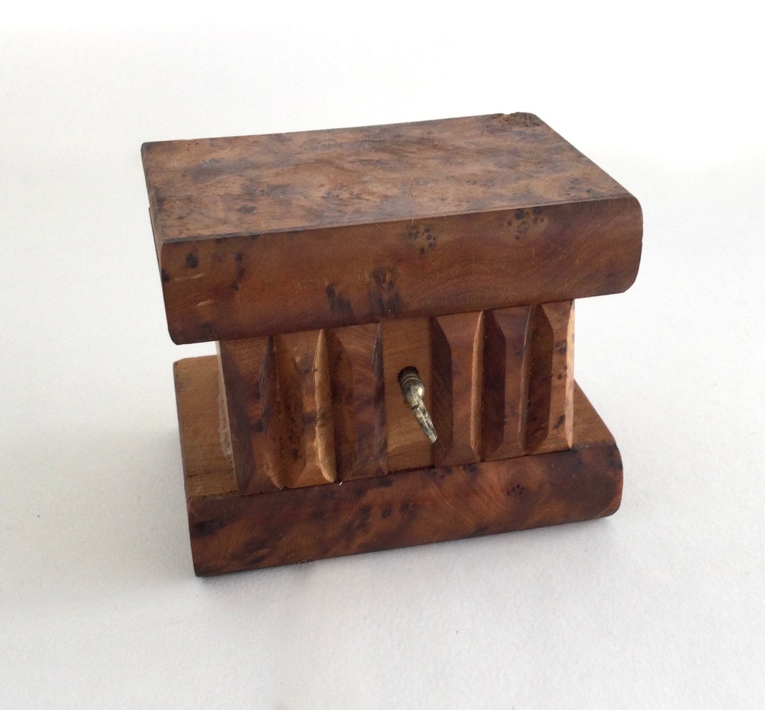 Carved Wood Vintage Key Box Hinged Lid Lock and Key - Etsy