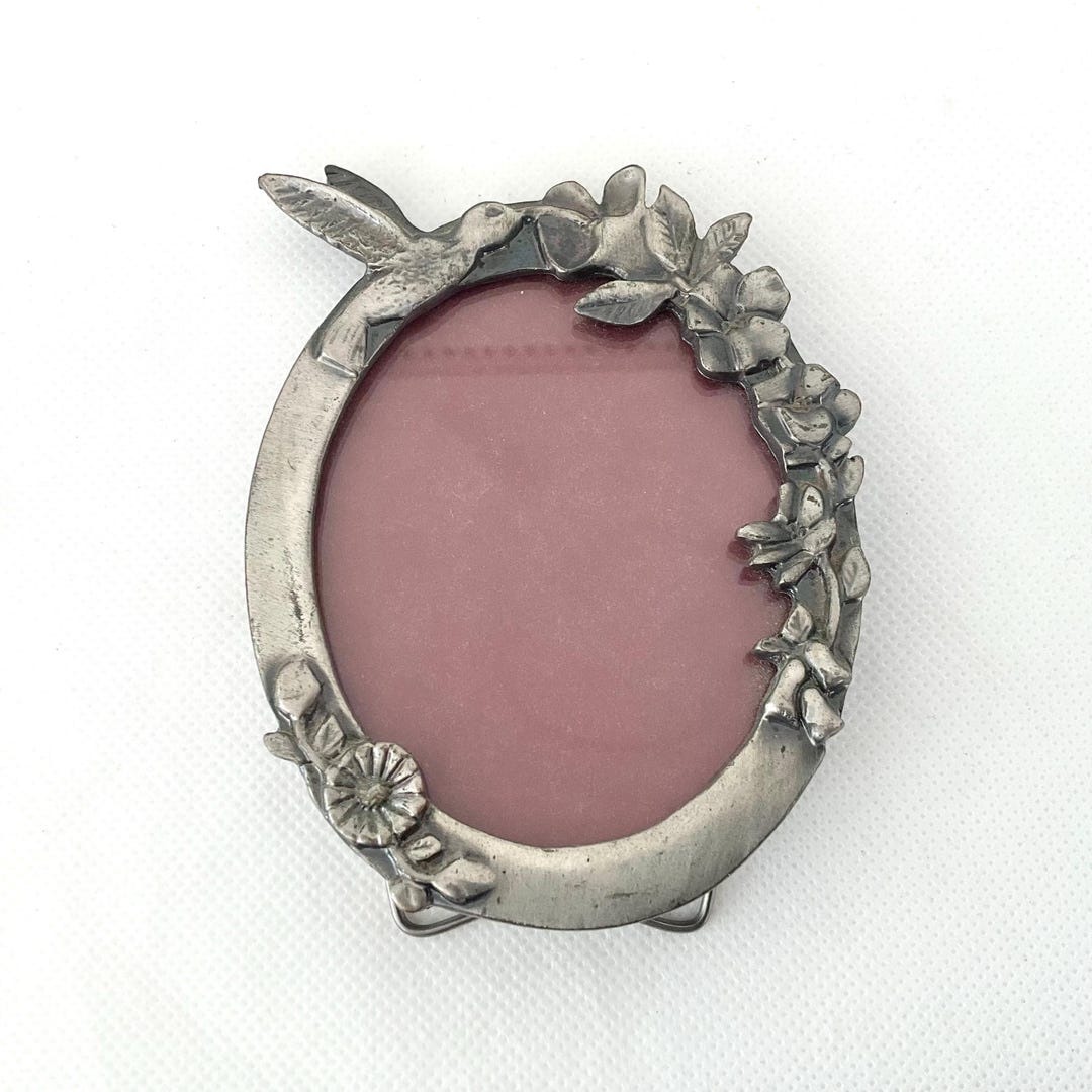 Vintage Photo Frame - Small Oval Metal Decorative Frame - Etsy