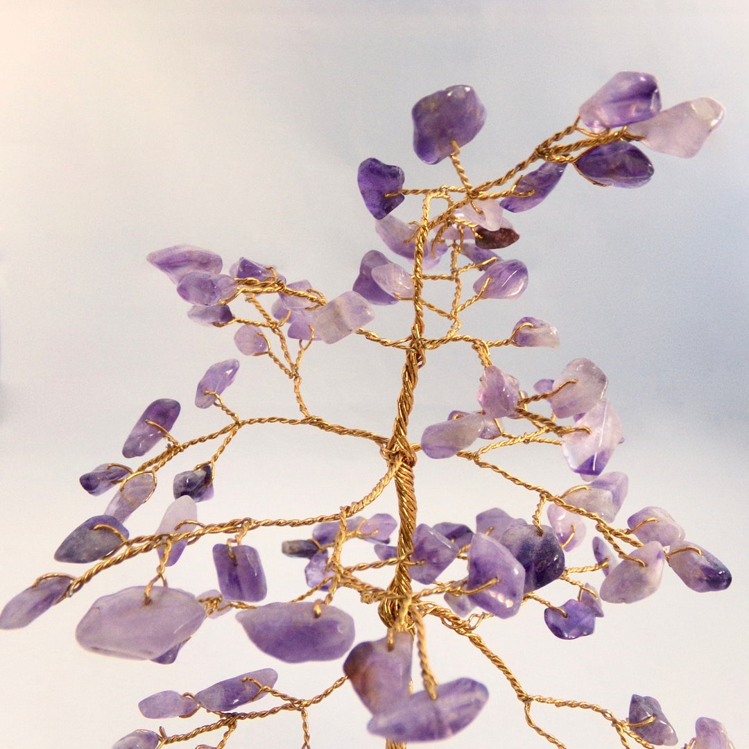Wire Gemstone Amethyst Chakra Tree - Handmade Vintage Tree Sculpture - Etsy