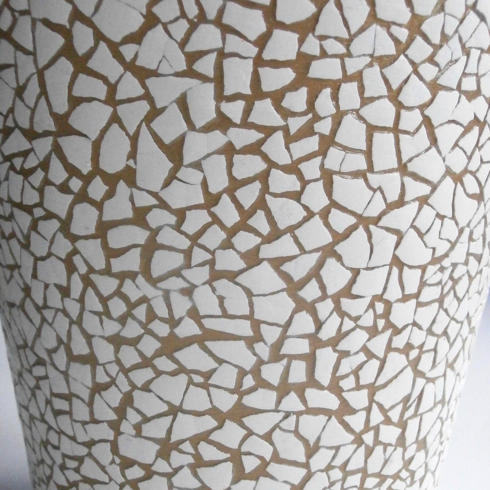 Upcycled Eggshell Mosaic Gold Plant Pot Holder - Decorative Planter - Etsy
