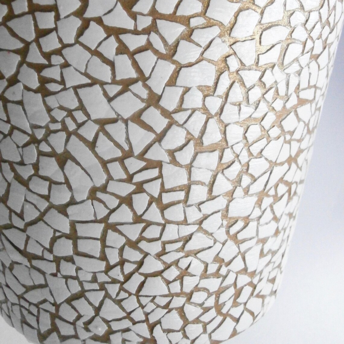 Upcycled Eggshell Mosaic Gold Plant Pot Holder - Decorative Planter - Etsy