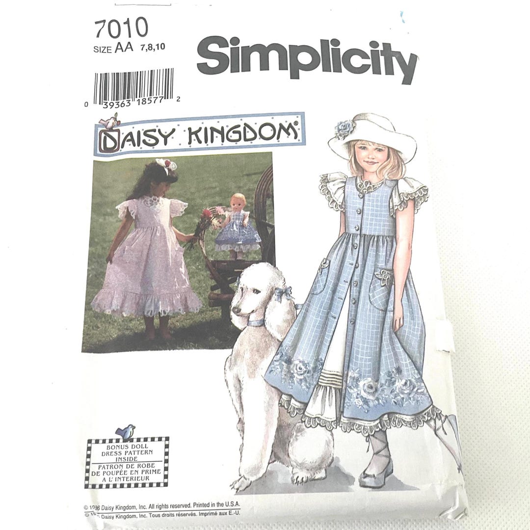 Simplicity Sewing Patterns 7010 - Vintage DAISY KINGDOM Little Girls ...