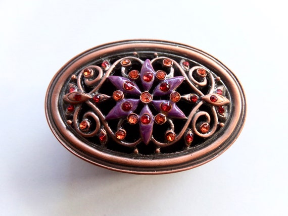 Decorative Filigree Metal Box - Vintage Trinket or Je… - Gem