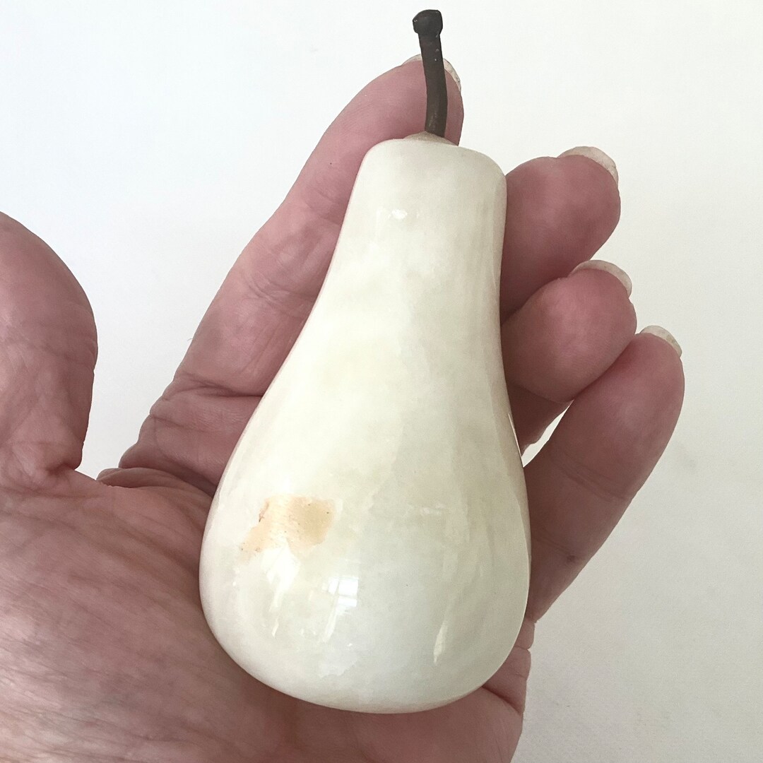 Marble Paperweight Pear - Vintage Ornamental Agate or Marble Decor ...