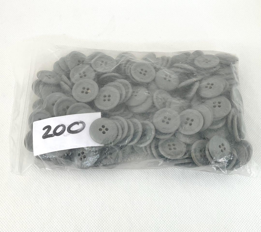 Plain Grey Buttons X 200 - Vintage Craft Supplies - Etsy